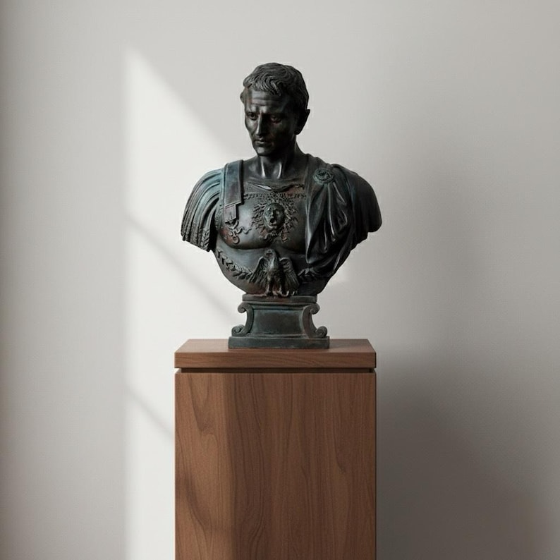 Julius Caesar Buste - Antiek bronzen Romeins beeld voor luxe ...