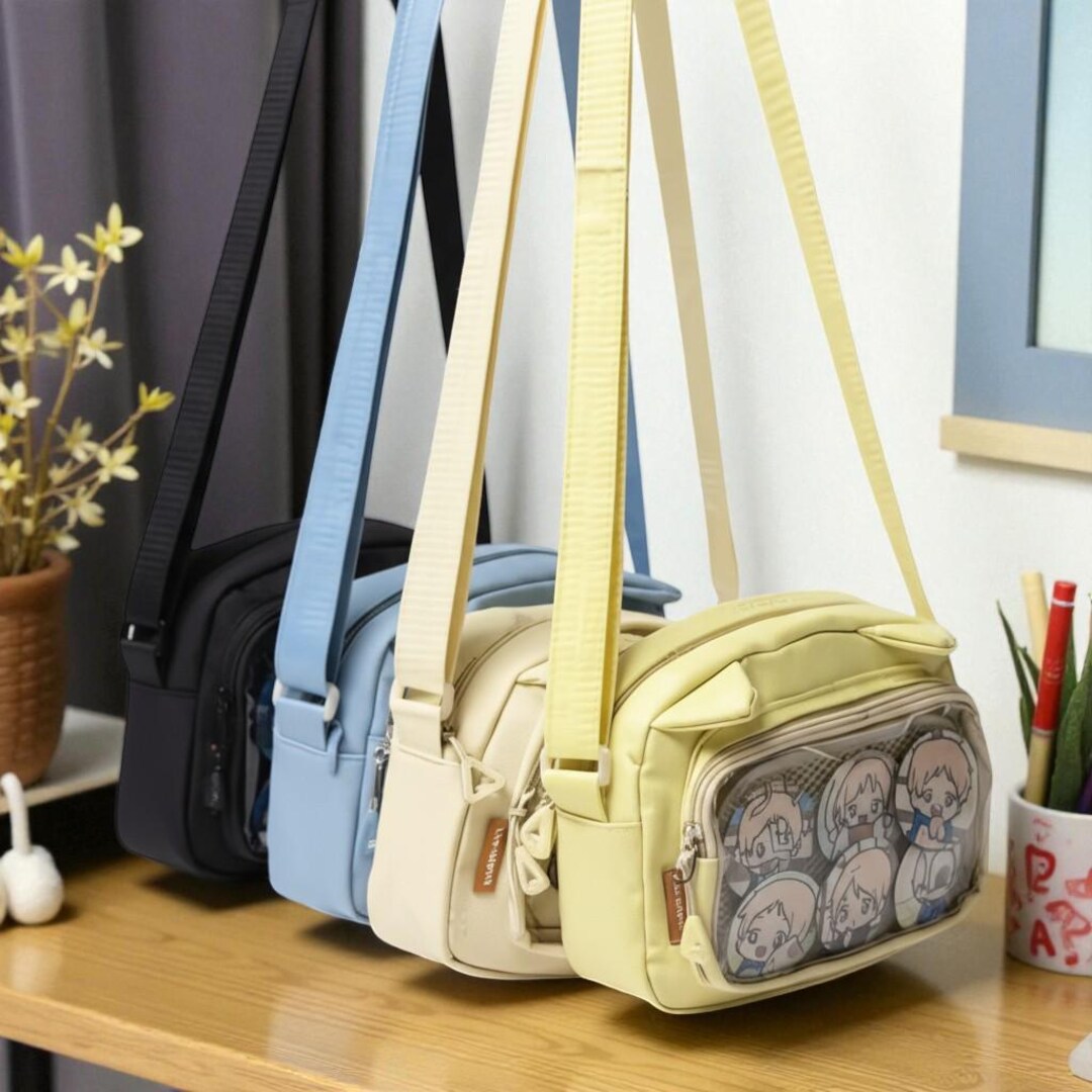 Kawaii Ita Bag Shoulder Purse With Clear Display Pocket for Pins ...