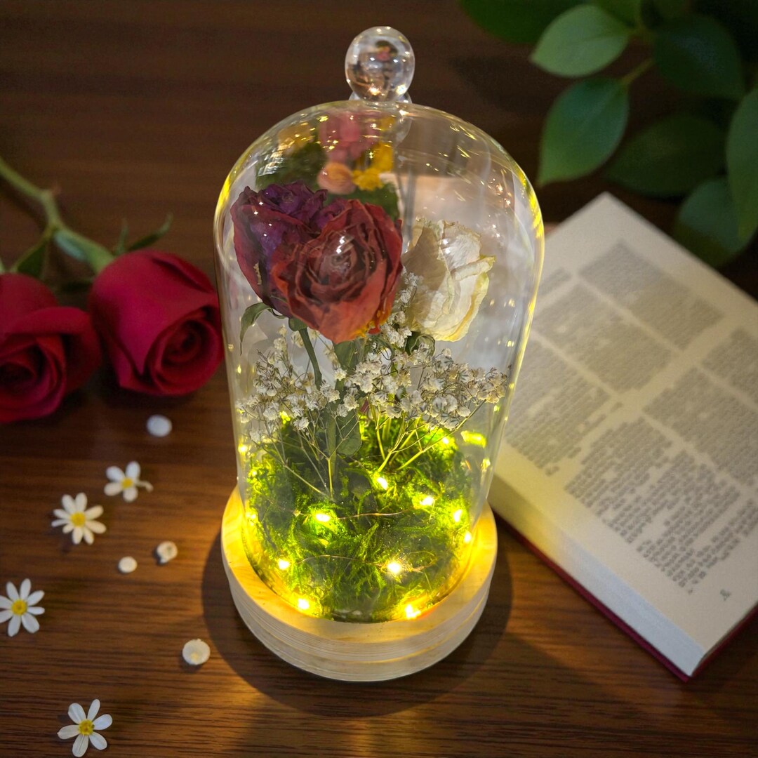Custom Handmade Dried Flower Glass Dome Made With Home Grown Flowers - Etsy