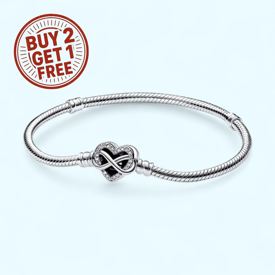Infinity Heart Clasp Snake Chain Charm for Necklace & Bracelet, Gold ...