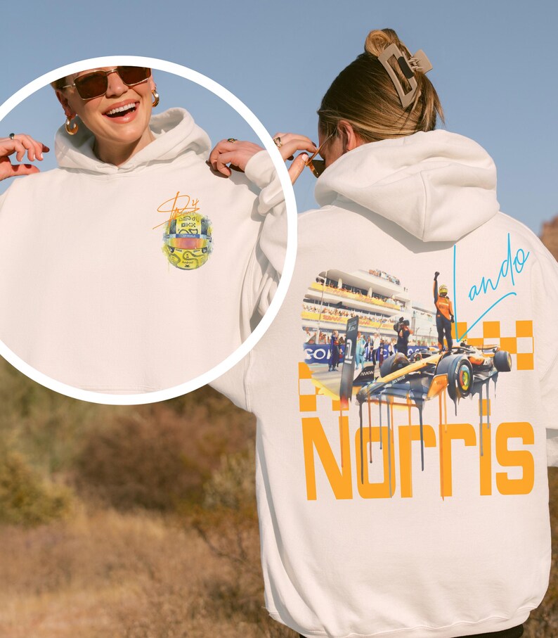 Lando Norris-helmhoodie, vintage F1 Racing-sweater, retro Formule 1 ...