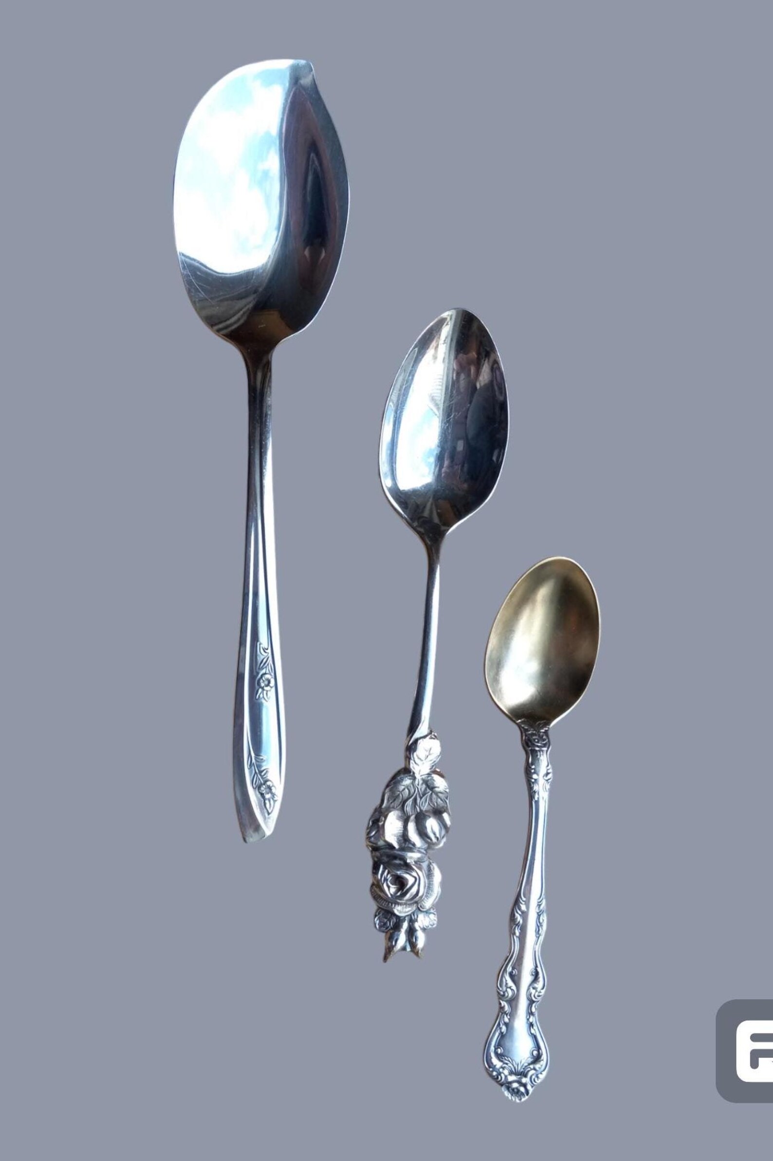 Set of 3 Silver Spoons - Etsy