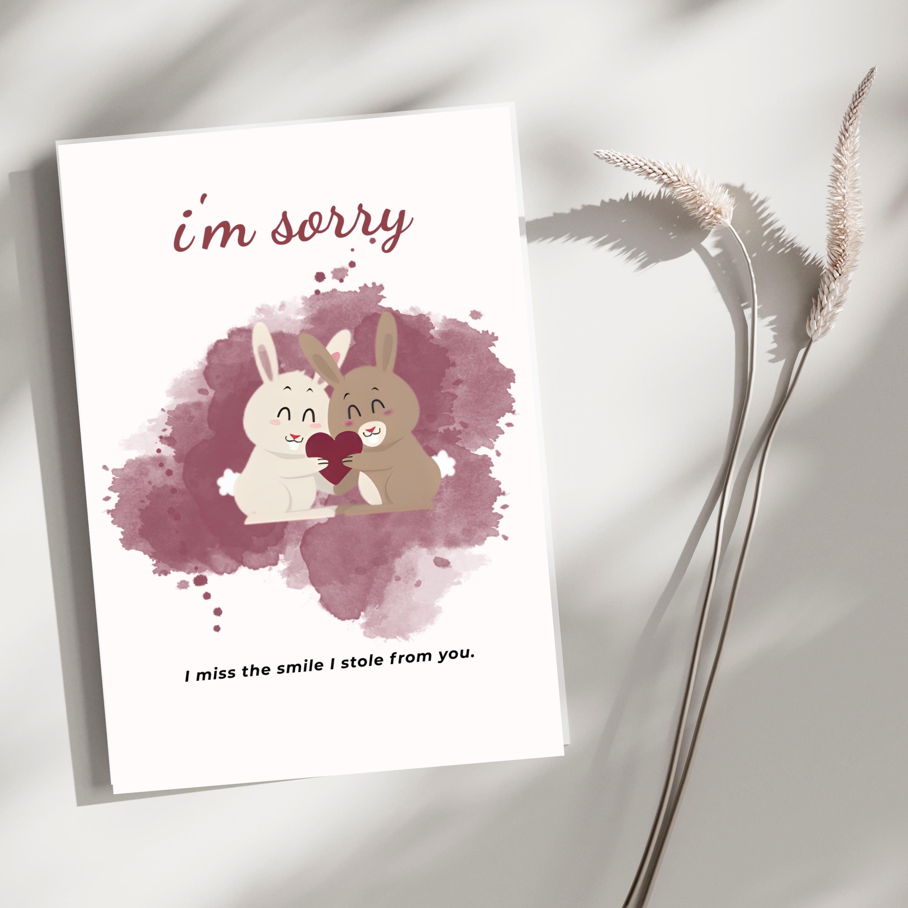 Editable Sorry Card – Printable Greeting Card for Apology & Special ...