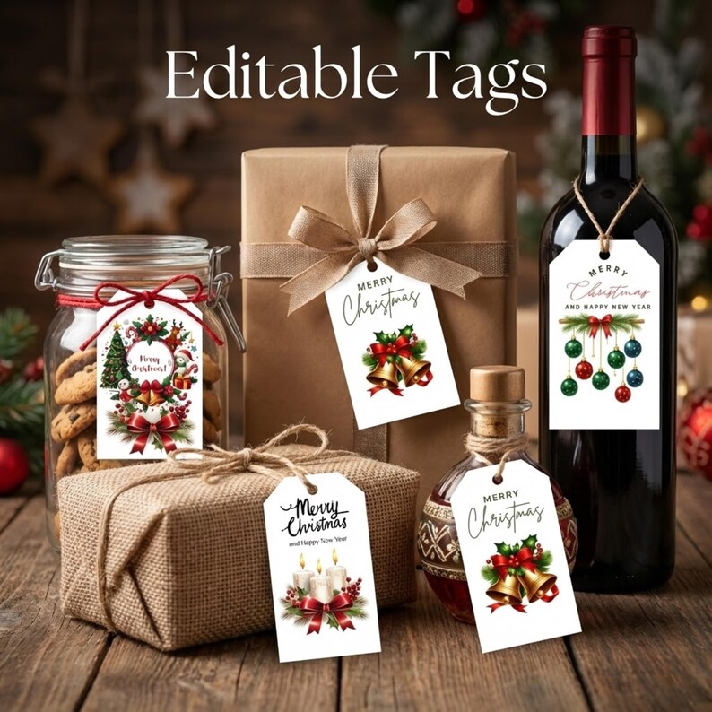 Christmas Gift Tags | Festive Holiday Printable Tags (digital Download ...