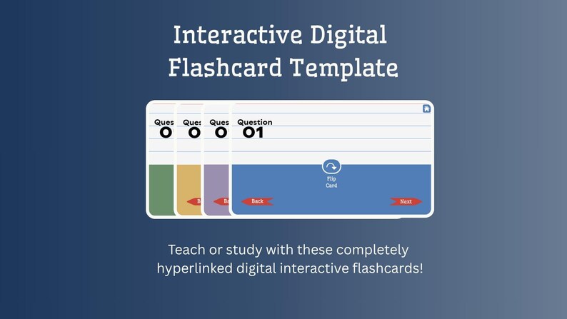 Interactive Digital Flashcard Template for Studying and Teaching ...