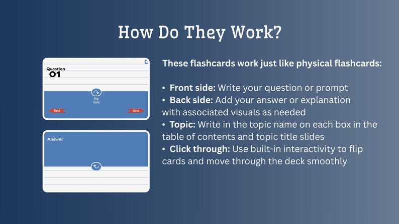 Interactive Digital Flashcard Template for Studying and Teaching ...