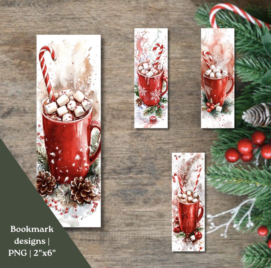 Christmas Hot Cocoa Bookmarks | Printable Winter Bookmark Set | Candy ...