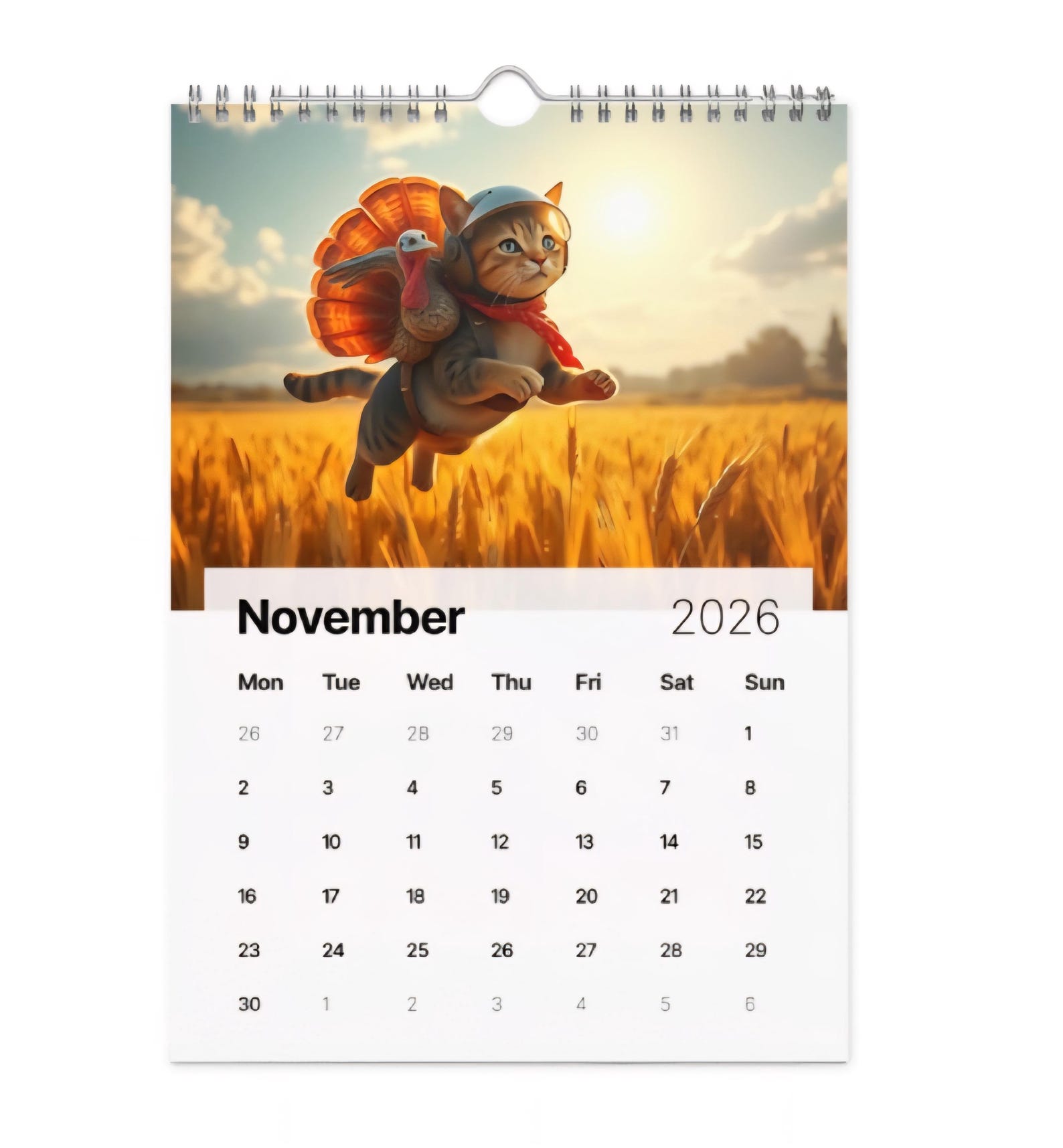 Flying Cat Wall Calendar 2026 | Surreal Cat Art Over Real Landscapes ...