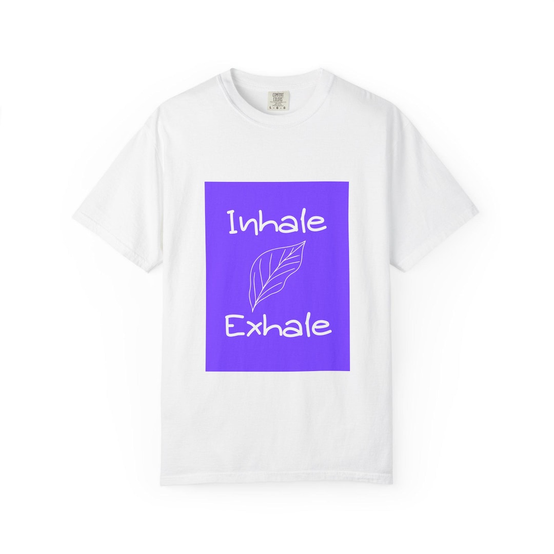 Inhale Exhale Leaf Graphic T-shirt | Mindfulness Tee - Etsy
