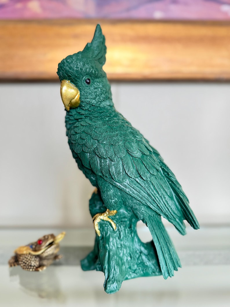 Resin Parrot Bird Statue, Decorative Cockatoo Sculpture, Farmhouse ...