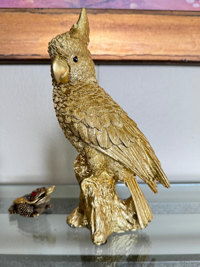 Resin Parrot Bird Statue, Decorative Cockatoo Sculpture, Farmhouse ...