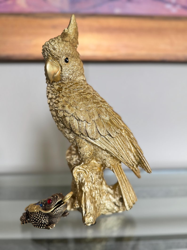 Resin Parrot Bird Statue, Decorative Cockatoo Sculpture, Farmhouse ...
