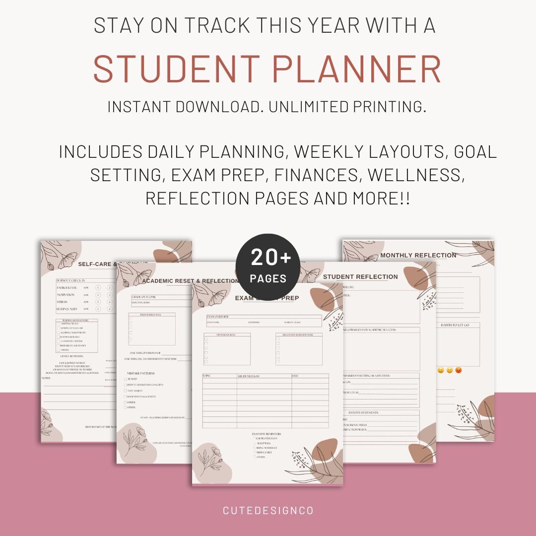 2026 Student Planner Printable | Academic Planner PDF | Daily Weekly ...