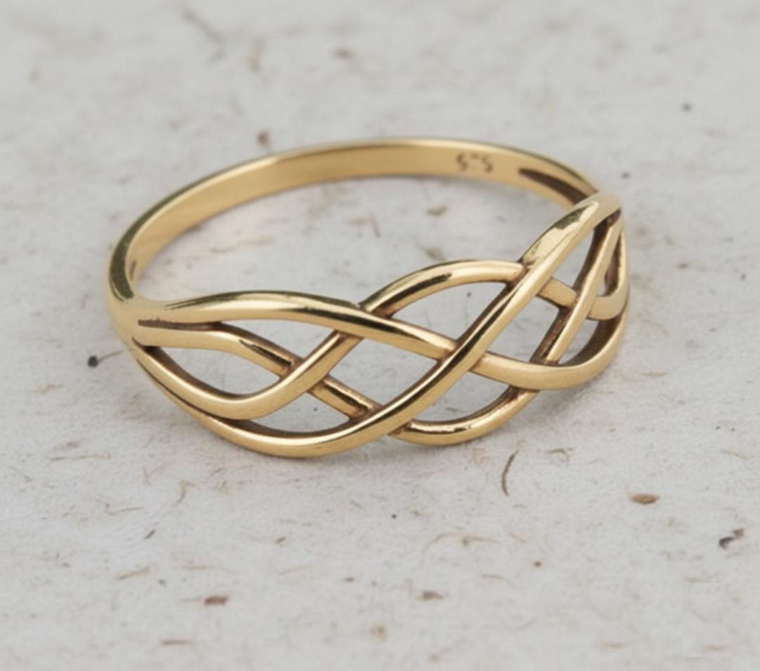 925 Sterling Silver Celtic Knot Ring, Intertwined Endless Knot Jewelry ...
