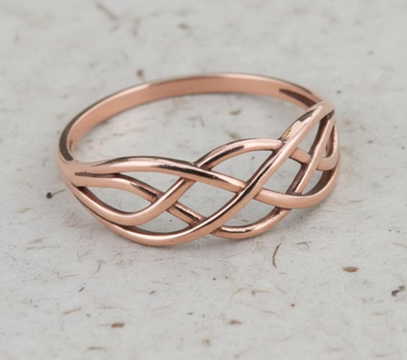 925 Sterling Silver Celtic Knot Ring, Intertwined Endless Knot Jewelry ...