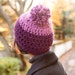 CROCHET PATTERN - Two-tone Toque Colour Block Pompom Beanie - PDF ...