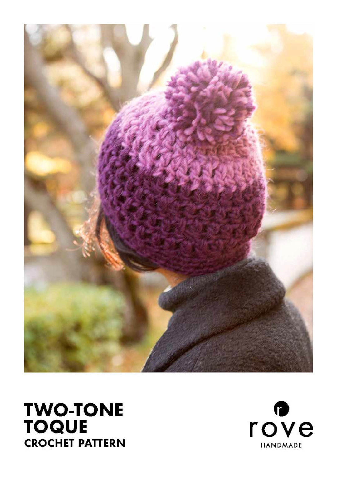 CROCHET PATTERN - Two-tone Toque Colour Block Pompom Beanie - PDF ...