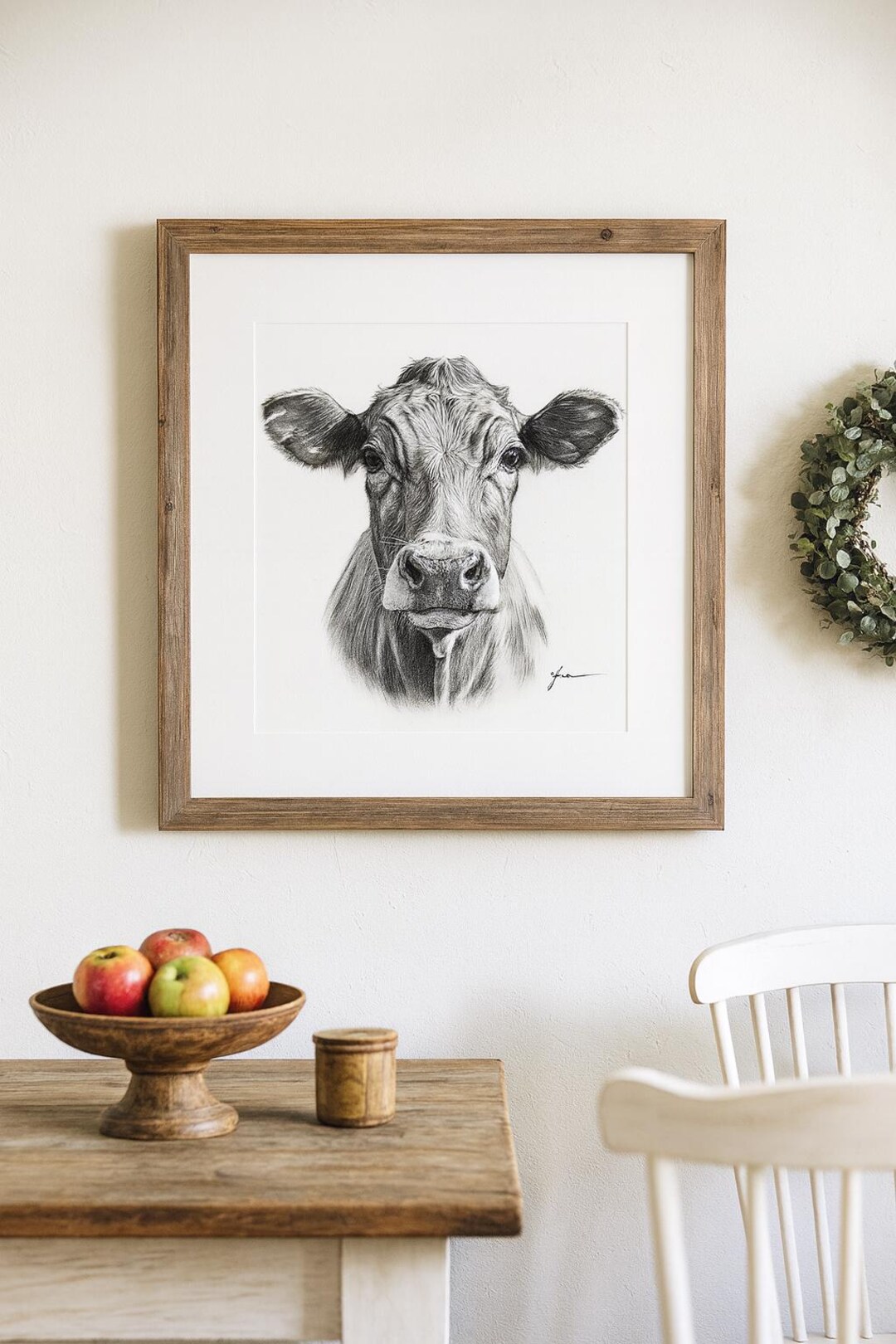 Cow Pencil Sketch – Printable Farm Animal Art, Realistic Livestock ...