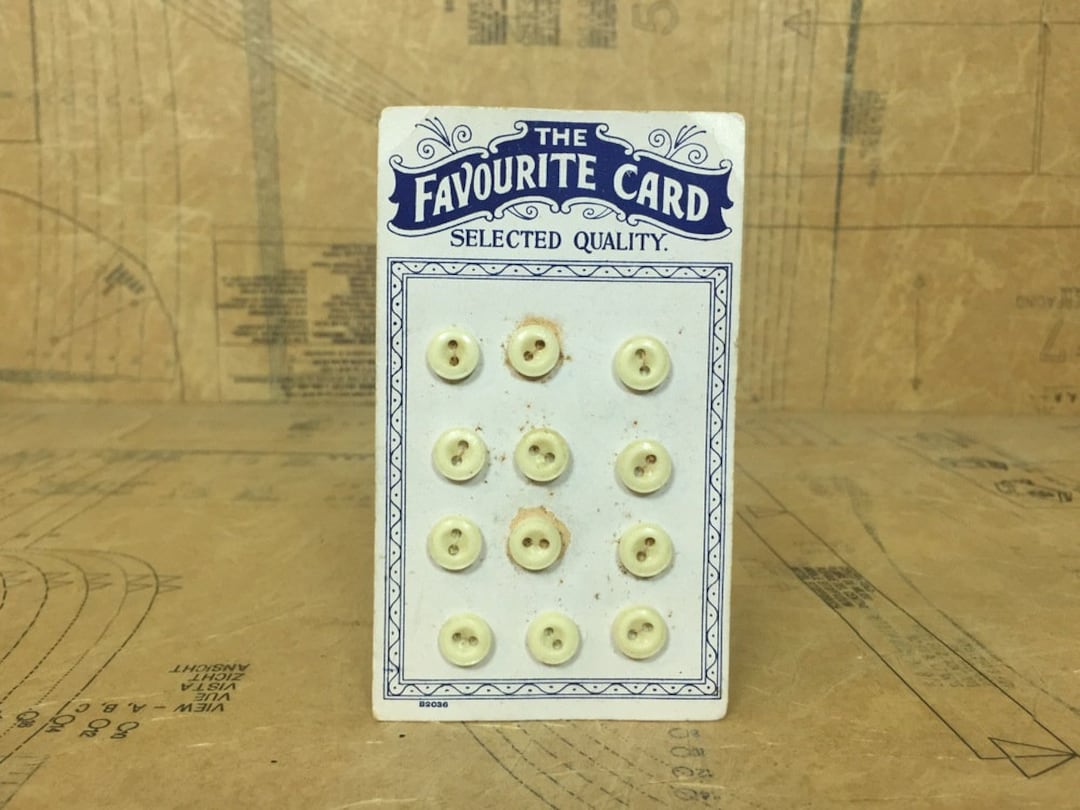 Set of Twelve Vintage Buttons. Cute Ivory Coloured Shirt Buttons ...