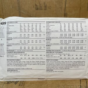 Original 1990s Sewing Pattern. New Look Dress Pattern 6309. Size 6-16 ...