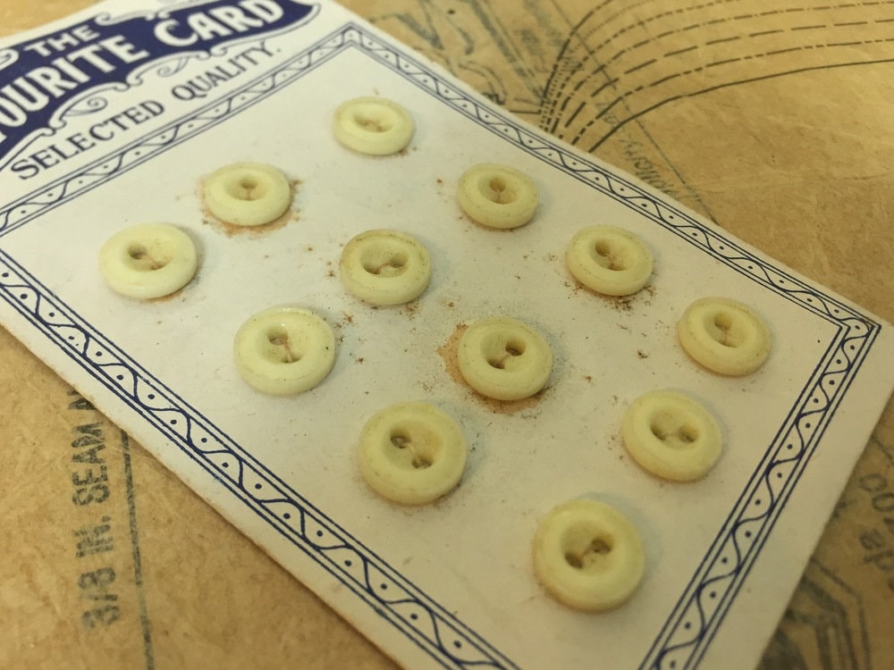 Set of Twelve Vintage Buttons. Cute Ivory Coloured Shirt - Etsy