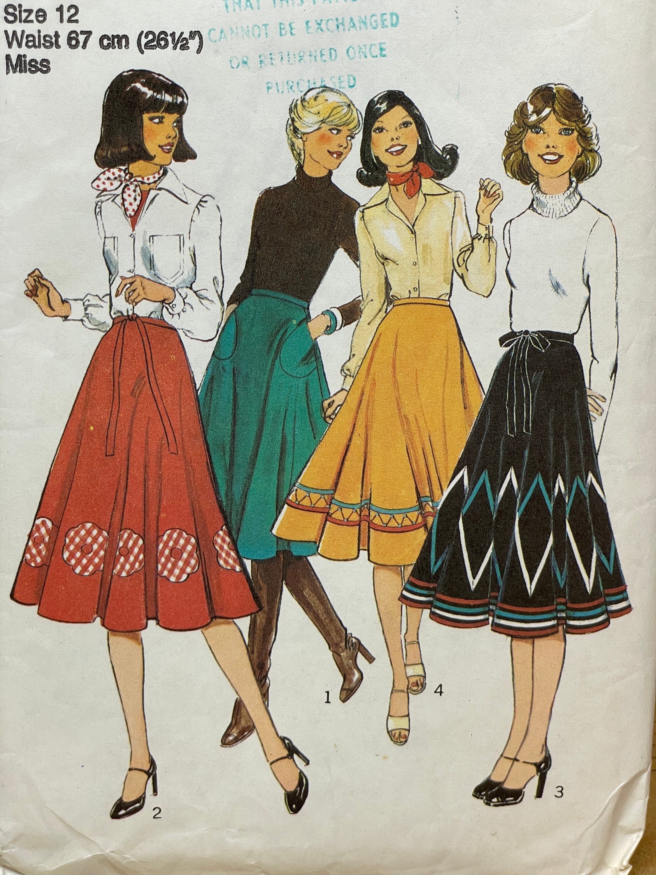 Original 1970s Sewing Pattern. Style Skirt Pattern 1771. Waist 26.5" - Etsy