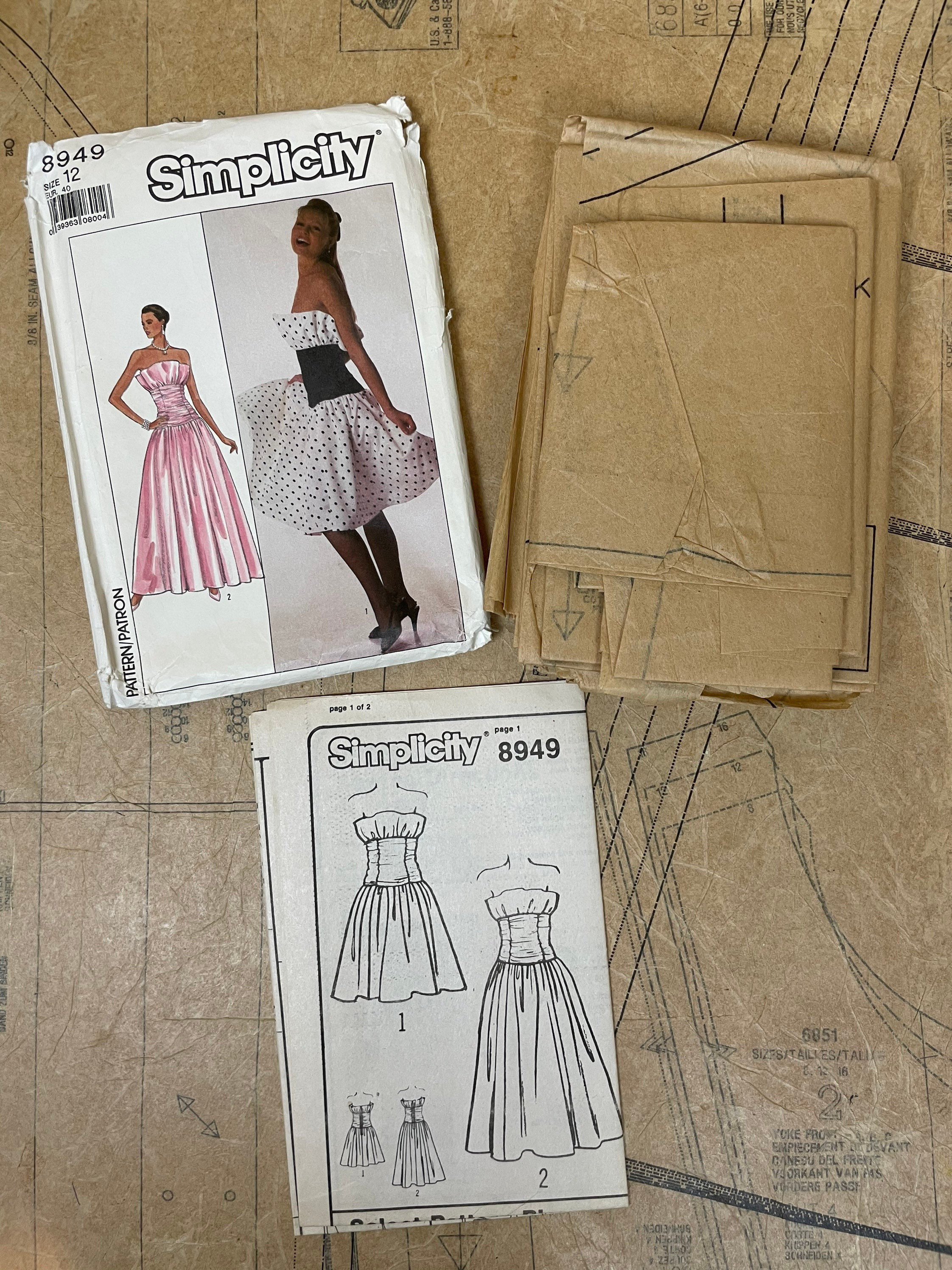 Original 1980s Sewing Pattern. Simplicity Dress Pattern 8949. - Etsy