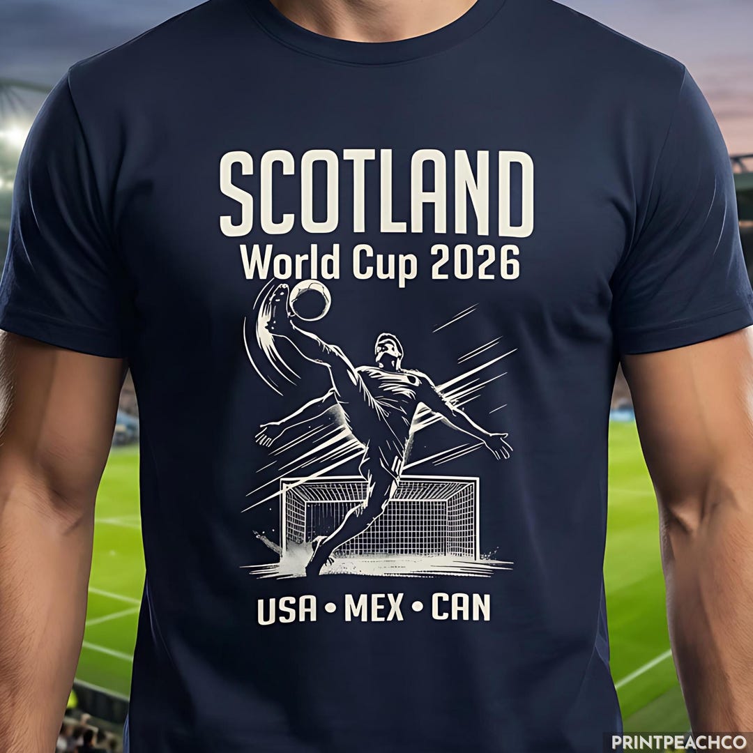 Scotland World Cup 2026 Football Bicycle Kick T-shirt, Scottish Soccer ...