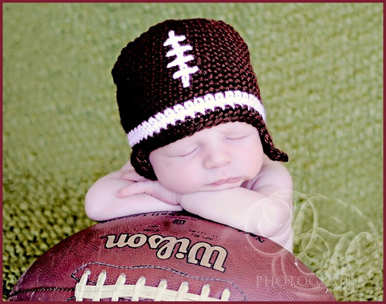 Crochet Football Baby Hat PATTERN: Newborn Photo Prop (PDF Pattern) - Etsy