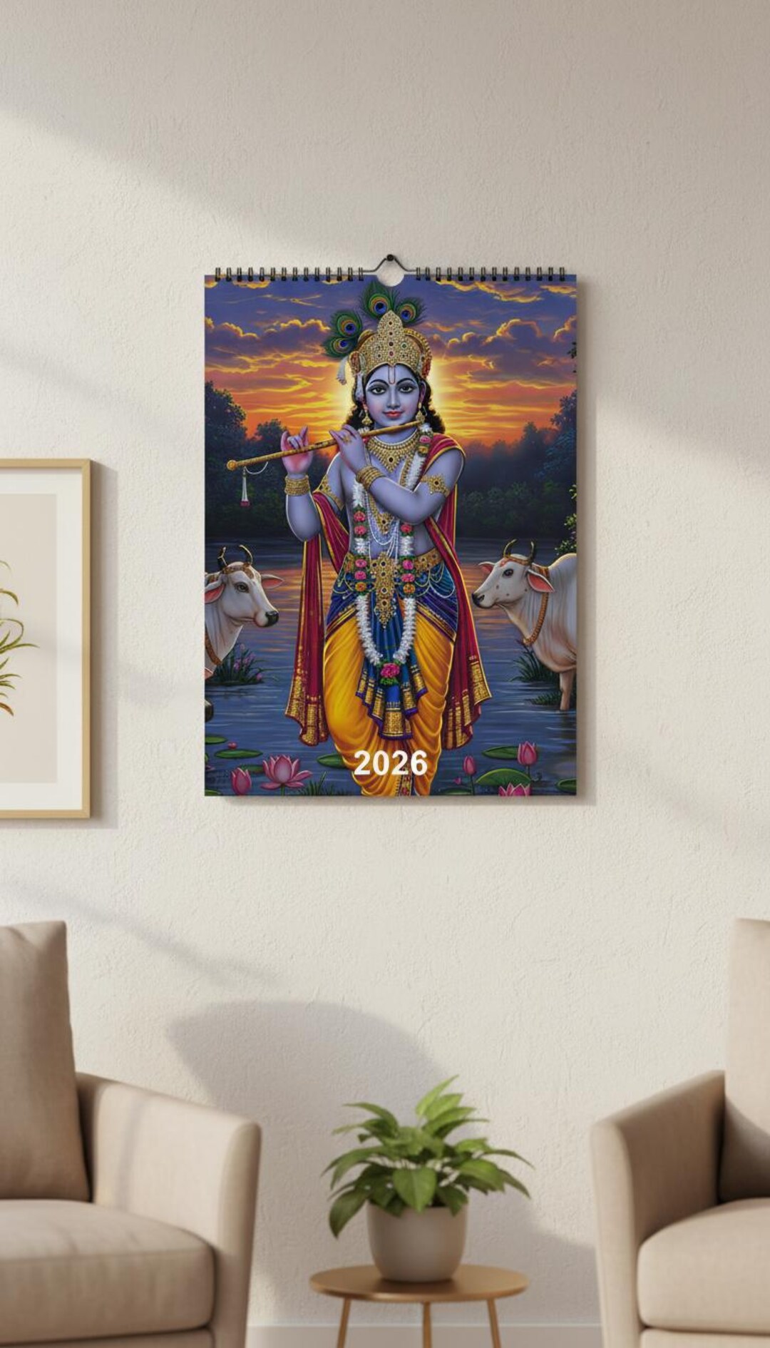 Radha Krishna Wall Calendar 2026 | Hindu Spiritual Decor (US & Canada ...