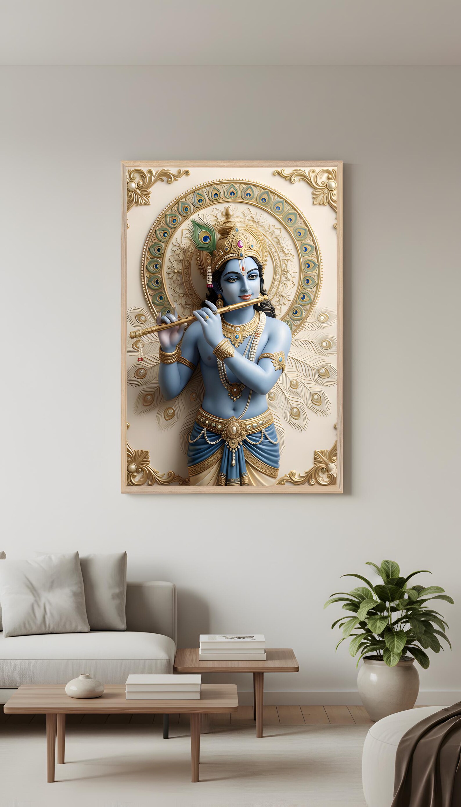 Krishna Meditation Room Poster, Meditation & Pooja Room Gift, Krishna ...