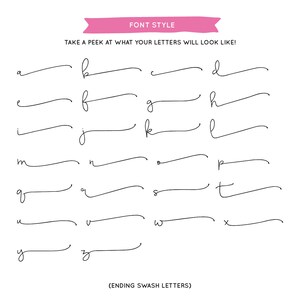 Personalized Stationery Long Swash Name | Flat Note Cards | Custom ...