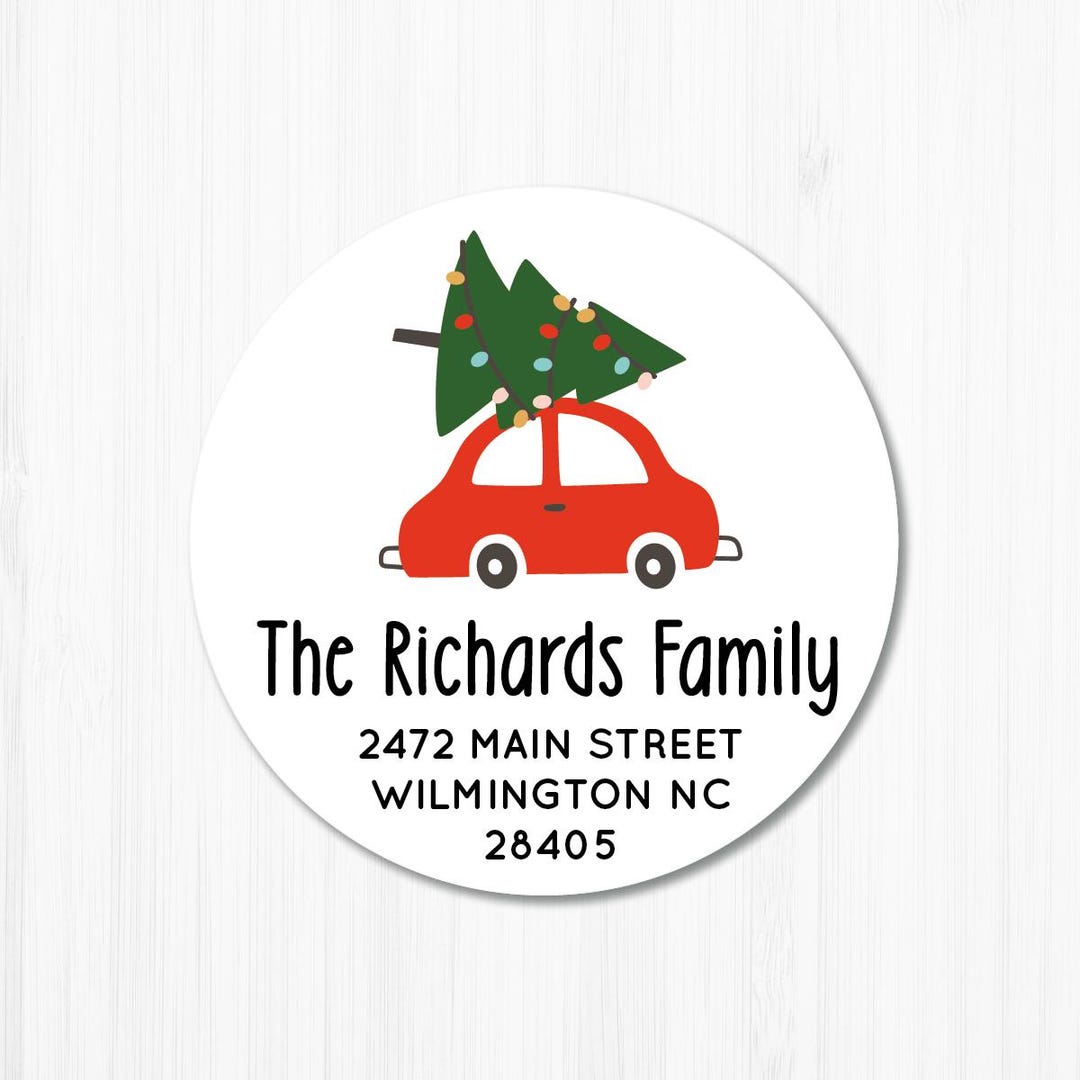Personalized Holiday Round Labels | Customized Gift Stickers ...