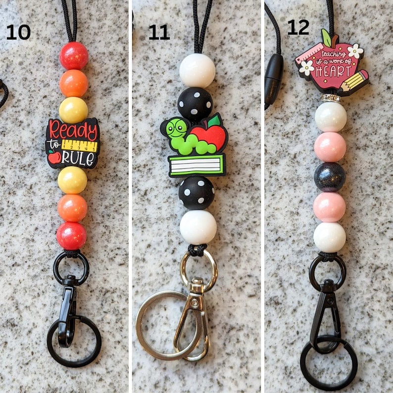 Teacher Beaded Lanyard: Silicone Bead, Teacher Appreciation Gift - Etsy