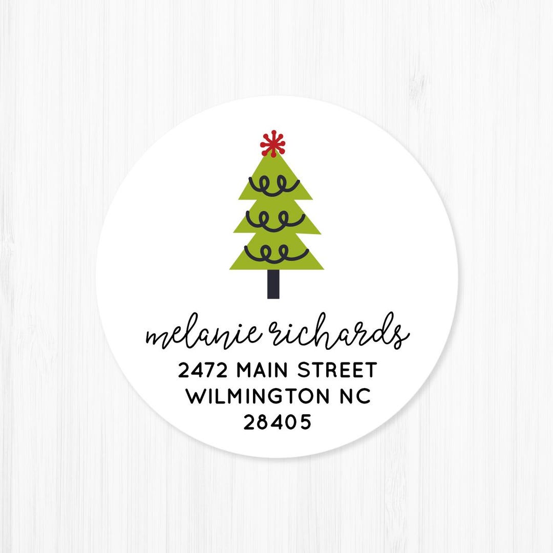 Personalized Holiday Labels | Christmas Tree Gift Stickers - Etsy
