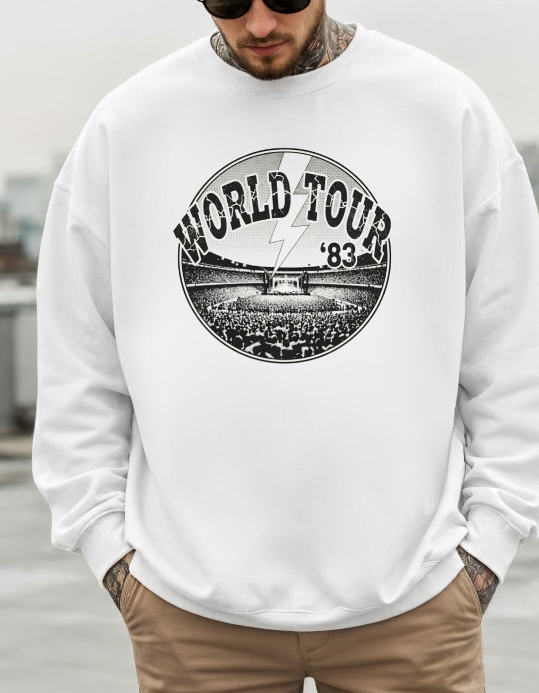 World Tour '83 Band Concert Stadium Graphic Crewneck Sweatshirt - Etsy