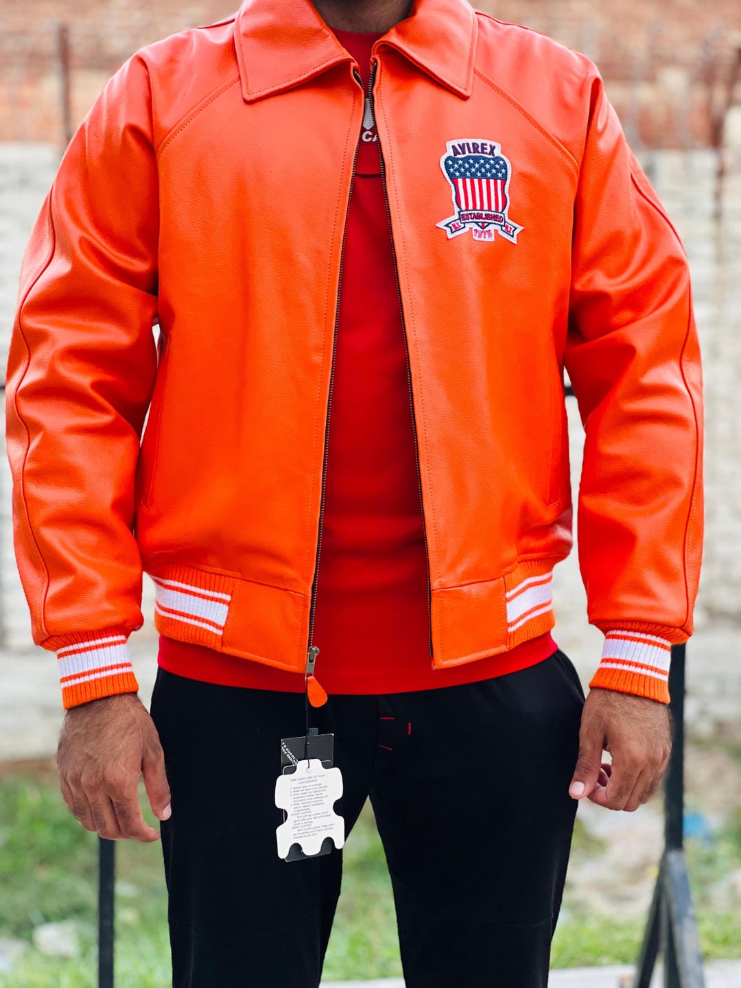 Men’s Vintage Avirex Icon Orange Leather Coat - Etsy