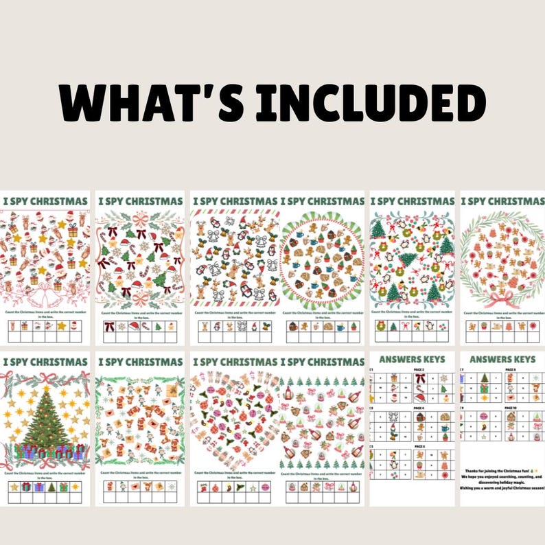 I Spy Christmas Printable | Christmas Activity Book for Kids | Holiday ...