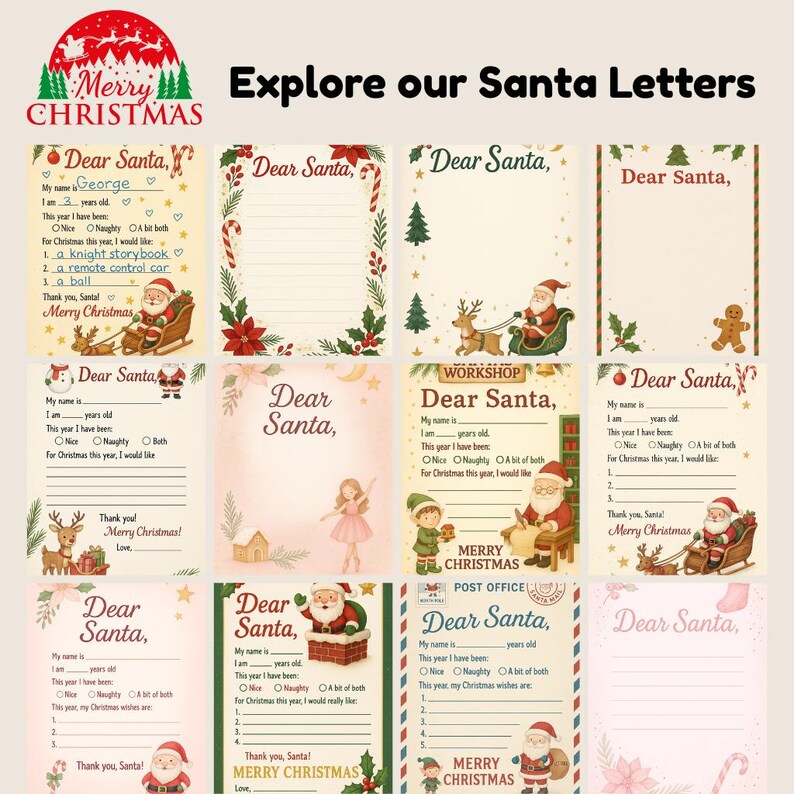 Dear Santa Letter Printable | Santa’s Workshop Kids Letter | Christmas ...