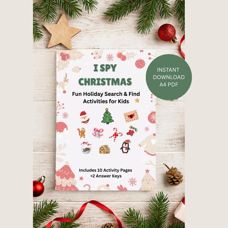 I Spy Christmas Printable | Christmas Activity Book for Kids | Holiday ...