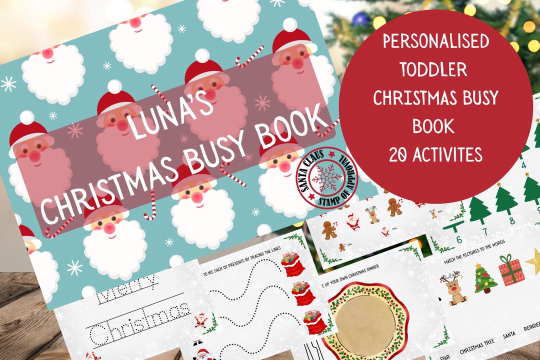 Personalised Christmas Busy Book Printable, Christmas Activity Book ...