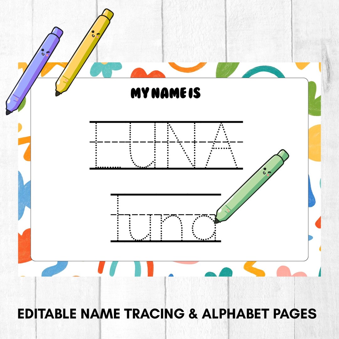 Name Tracing Board Printable • Preschool Alphabet Tracing • Preschool ...