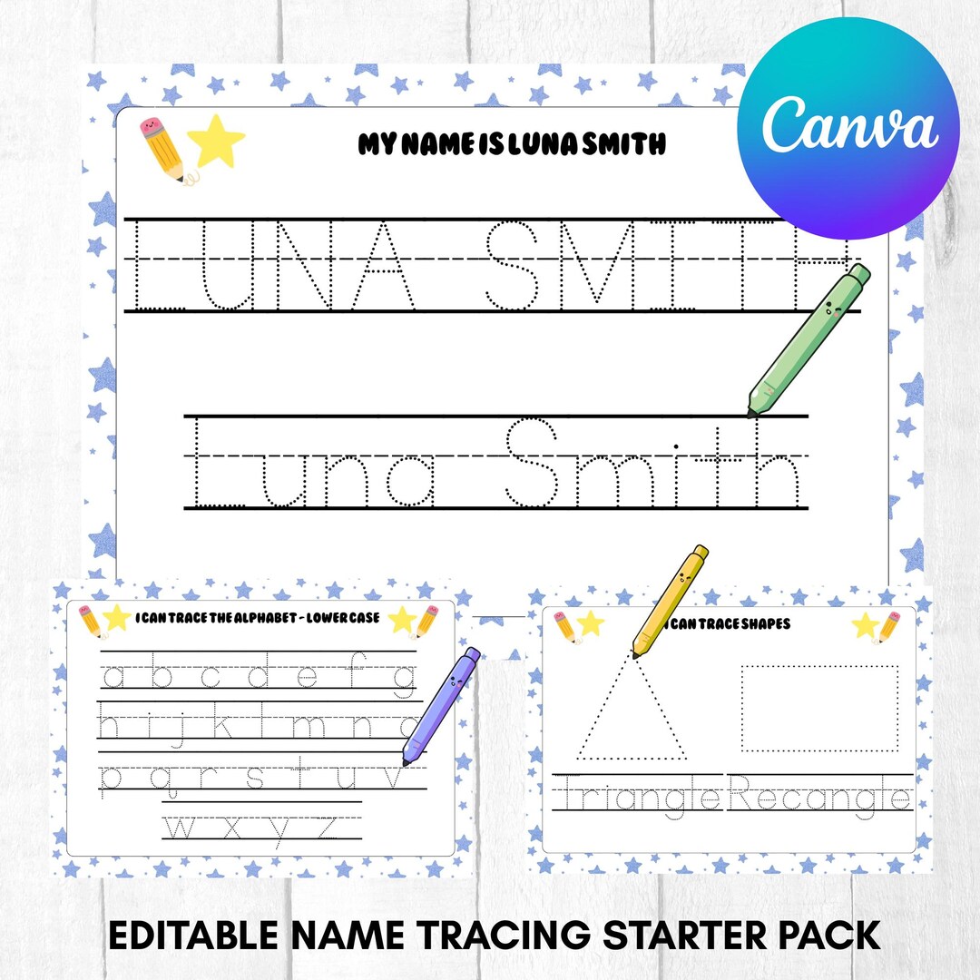 Preschool Curriculum Name Tracing Board Starter Pack Alphabet, Numbers ...