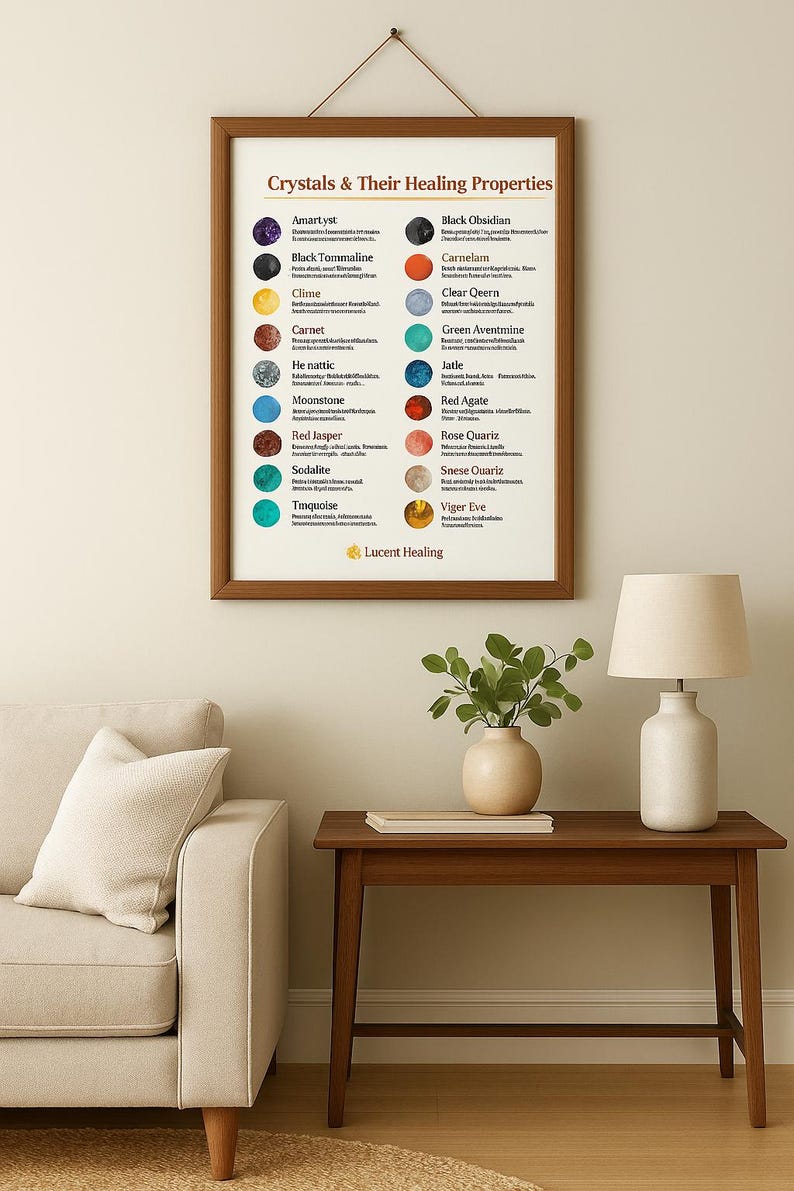 Crystals and Their Healing Properties Chart (digital Download) High ...
