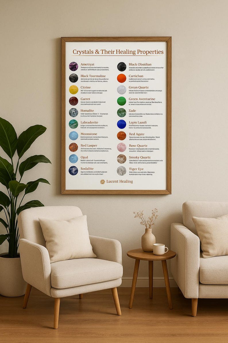 Crystals and Their Healing Properties Chart (digital Download) High ...