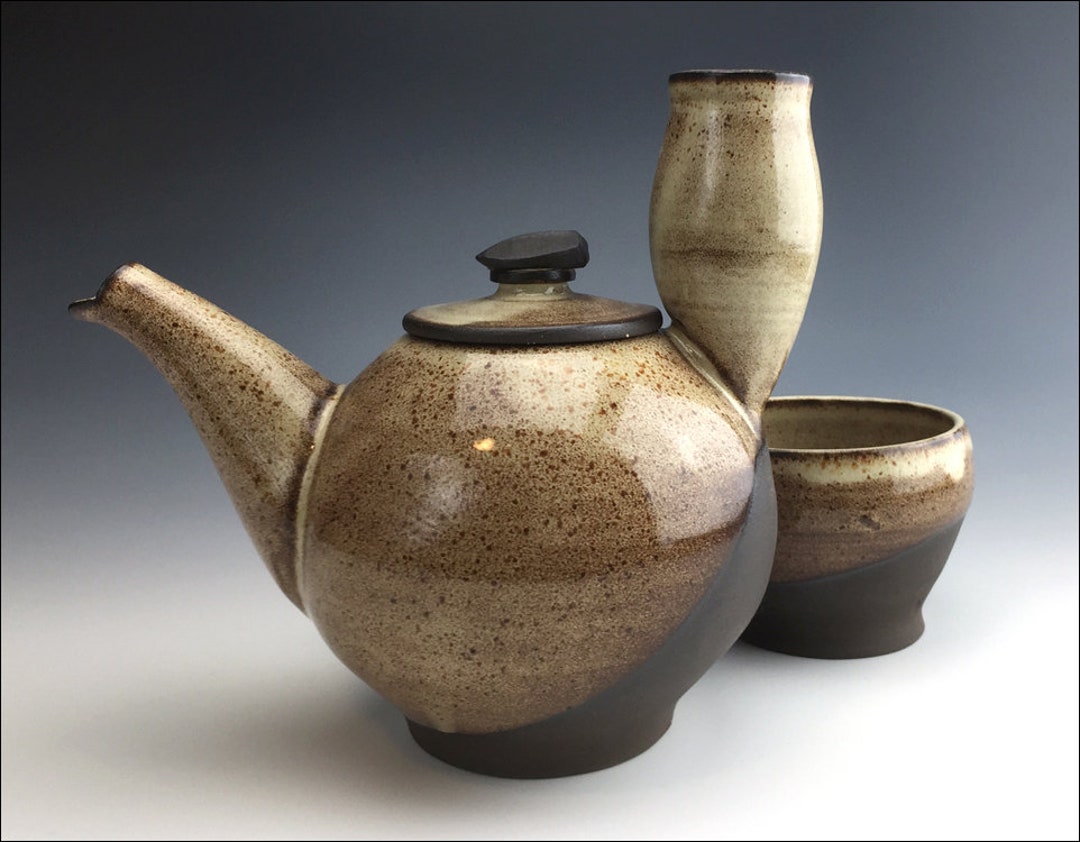 Boudachi TEAPOT SET W/cup Rustic Ivory Teapot Set, Creamy Shino Glaze ...