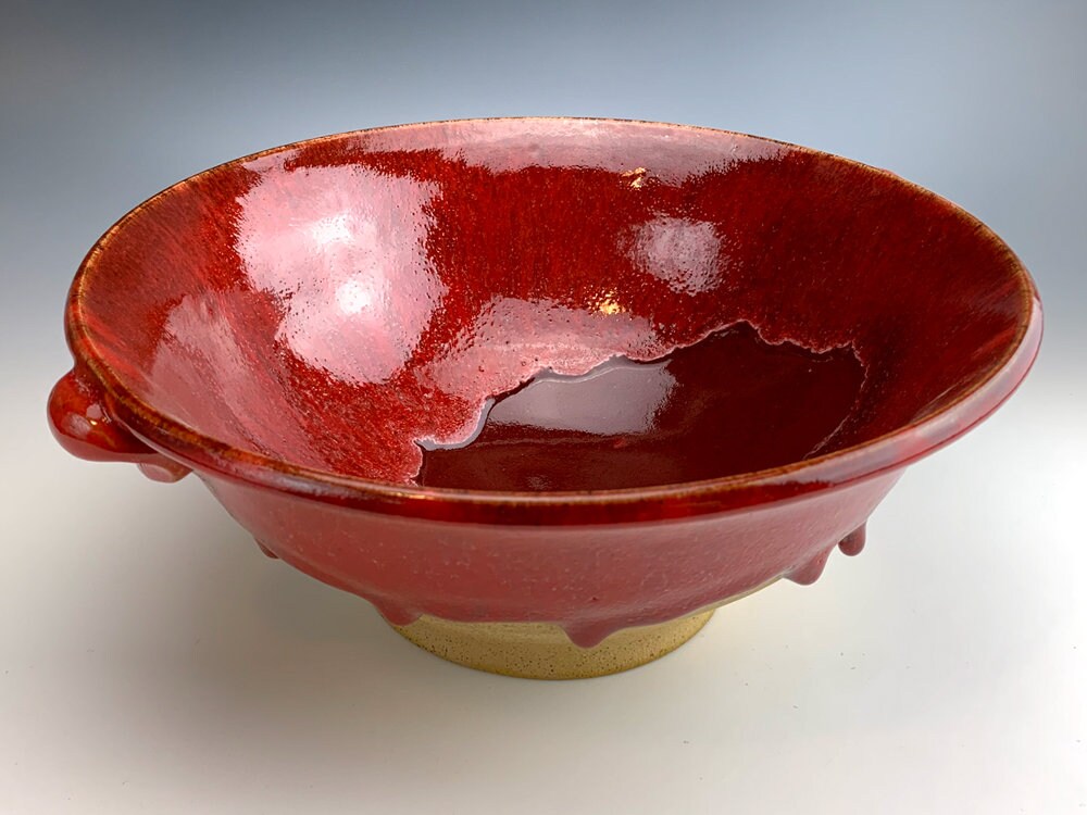 Large RED Ceramic ART BOWL Renaissance Centerpiece Unique - Etsy UK