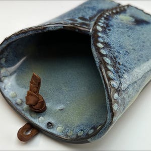 Rustic WALL POCKET Fresh or Dry Flower Vase, Blue Green Planter, Wall ...