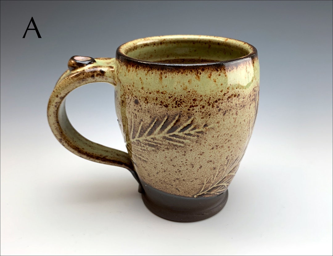 Green CYPRESS MUG | Woodsy Coffee Mug, Nature Mug, Leafy Mug, Handmade ...