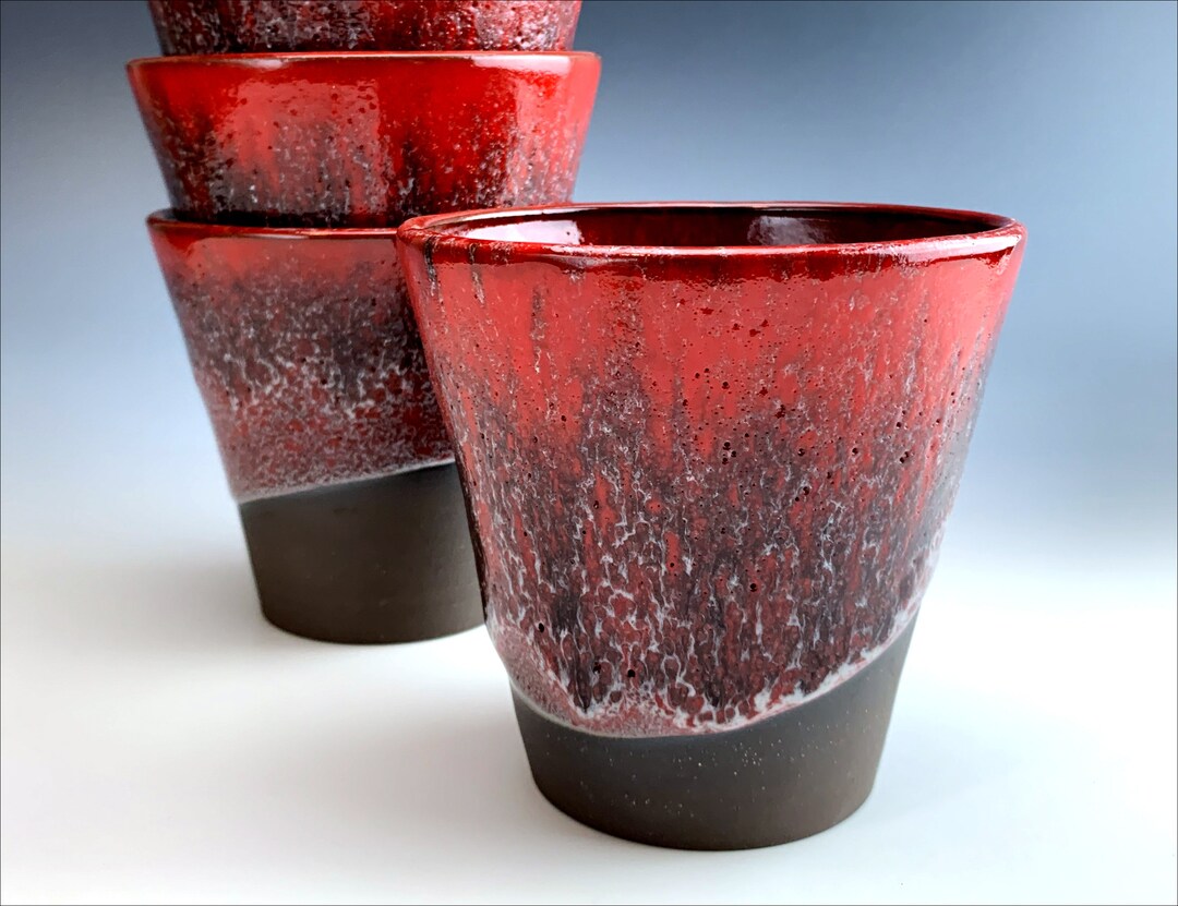 Large Red TUMBLERS | Water Glass, Big Luxurious Red Cups, Flower Pots ...